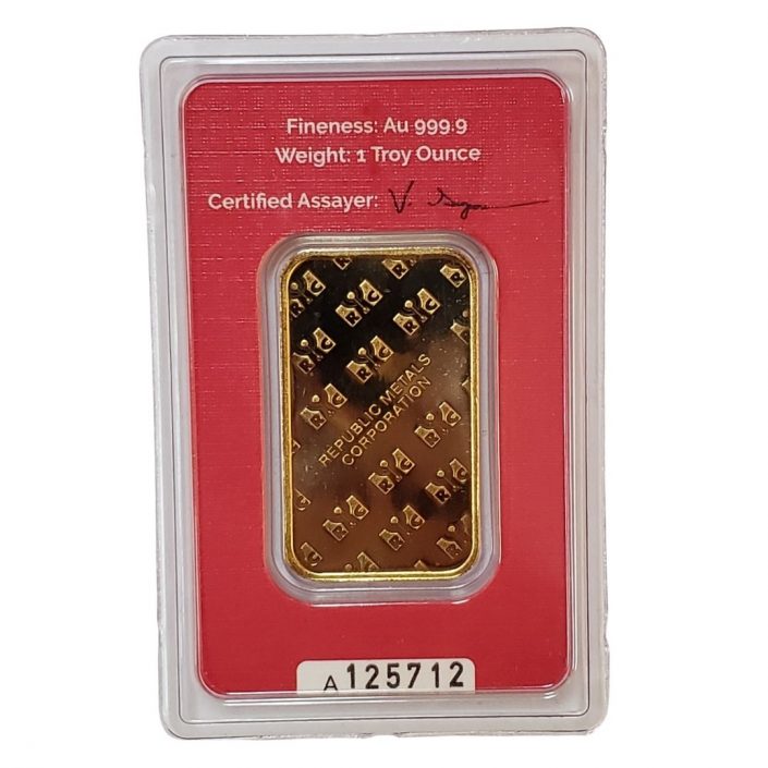 RMC Republic Metals Corporation 1 oz Gold Bar - California Gold and ...