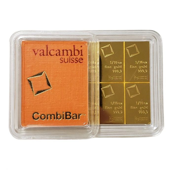 Valcambi Suisse Combibar 10 x 1/10 oz Gold Bar - California Gold and ...