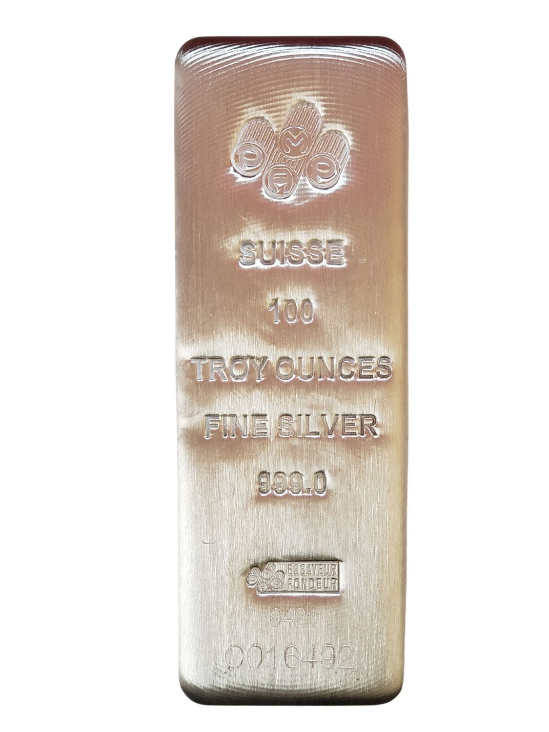PAMP 100 oz Silver Bar (Cast w/Assay) - California Gold and Silver Exchange